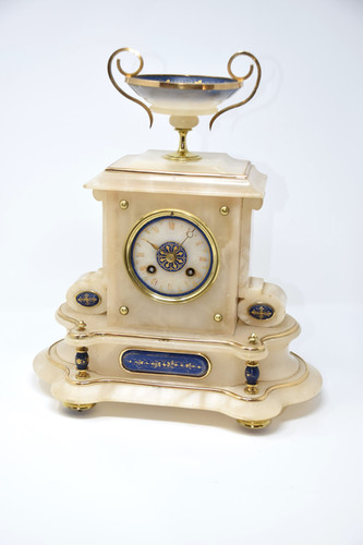 French Alabaster Striking Clock | The Clockmaker Ltd