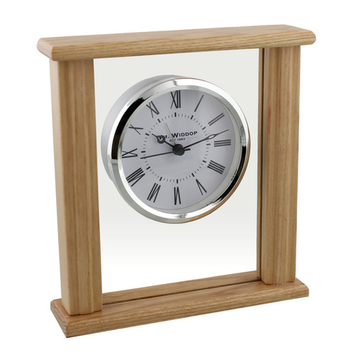 WOODEN GLASS BEZEL MANTEL CLOCK | The Clockmaker Ltd