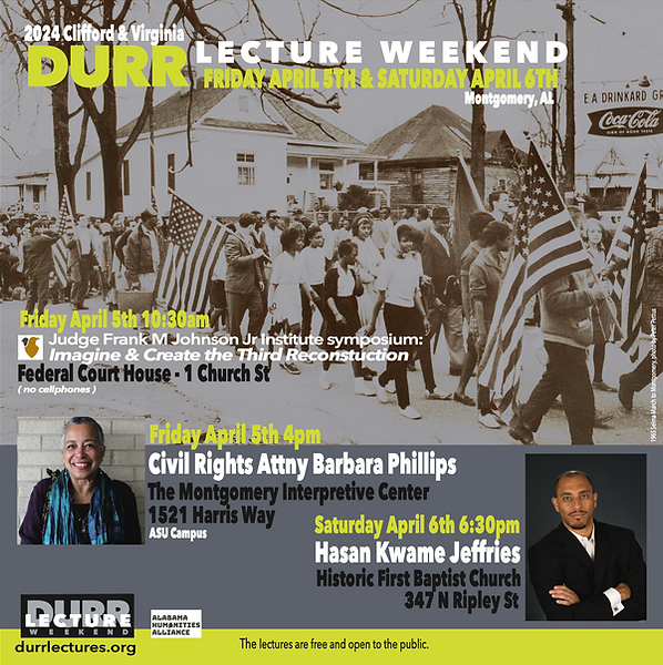 Clifford and Virginia Durr Lecture Weekend | Home | durrlectures ...