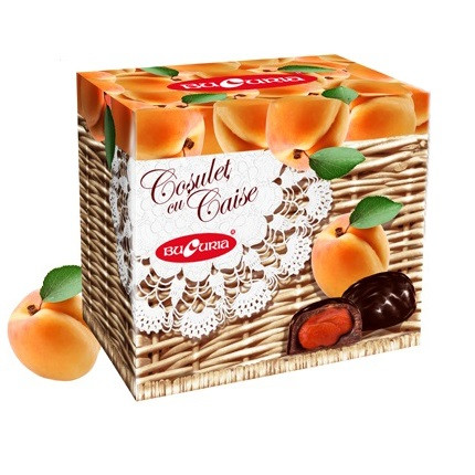 Basket of chocolate-covered dried apricots (200 grams) | Bucuria