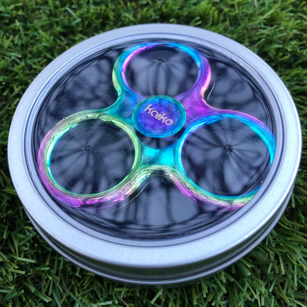 Premium Pop It Metal Spinner- Oil Slick | Erin Arnott Learning
