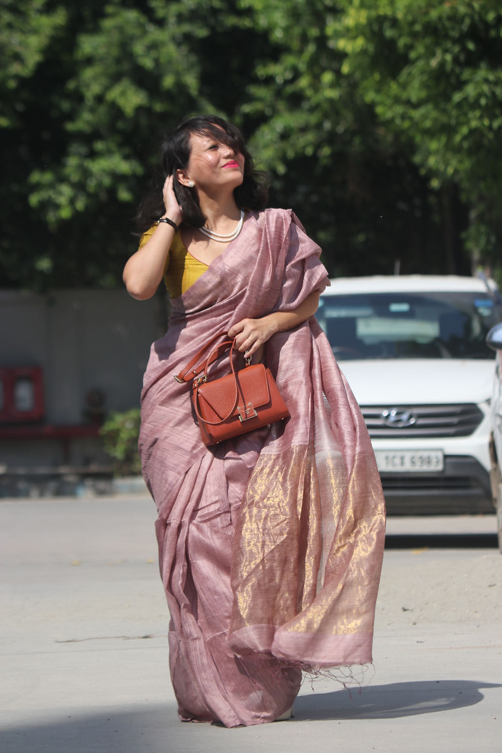 Handloom pure Matka silk saree zari stripes on pallu | Amaria