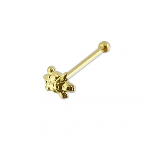 Yellow Gold Turtle Nose Piercing Stud