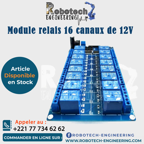 Module relais 16 canaux de 12V | Robotech ENGINEERING