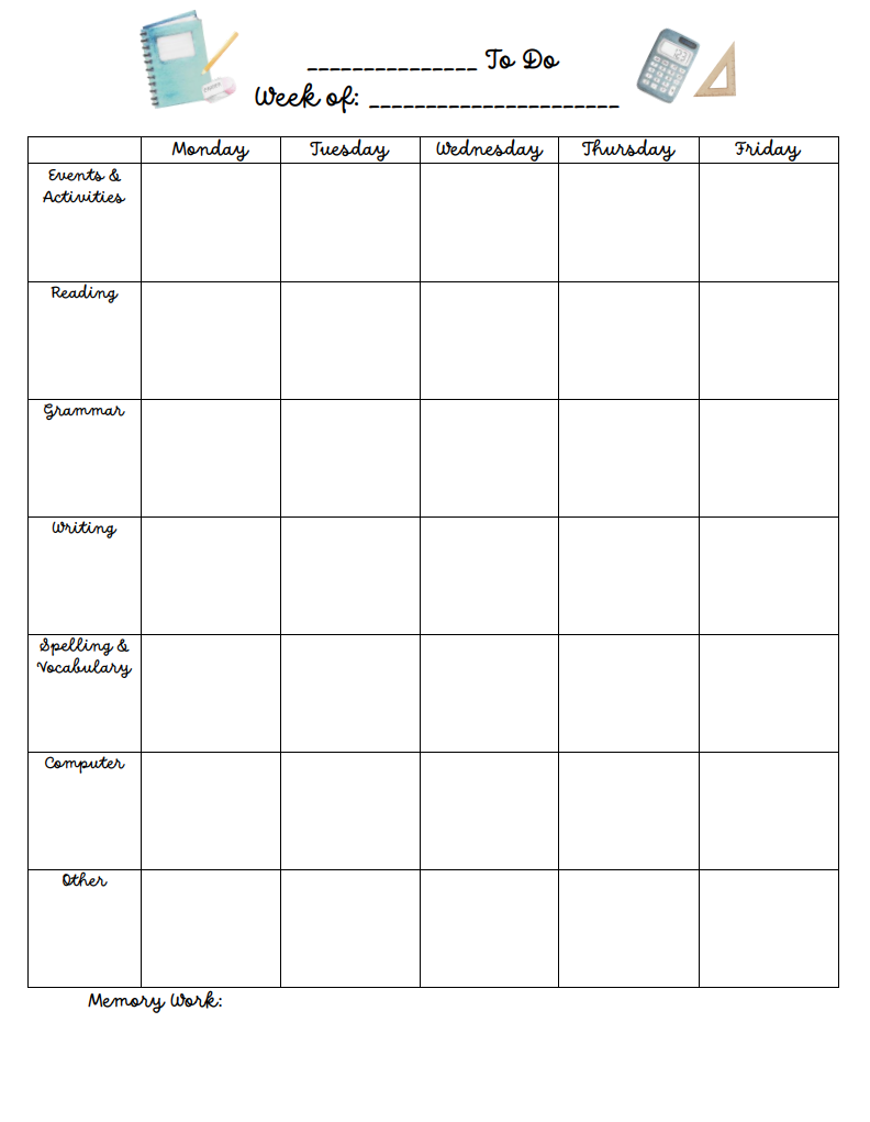 Homeschool Planning Tools