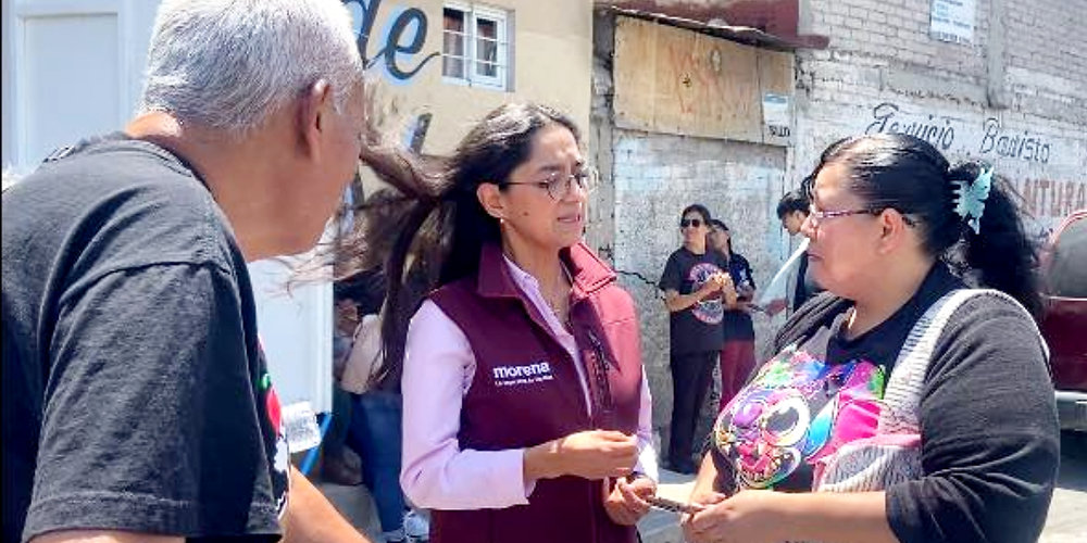 La titular de la Secretaria de Organización de Morena Edomex, Ana Olvera Galindo, visitó Valle ...