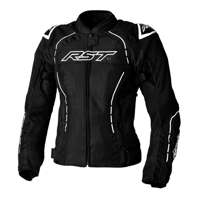 RST Ladies CE S-1 Mesh Jacket - Black/White | My Moto Leeds