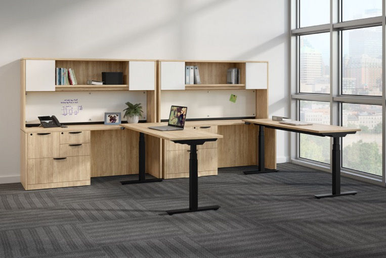 Dual Adjustable Workstation | Rosewood