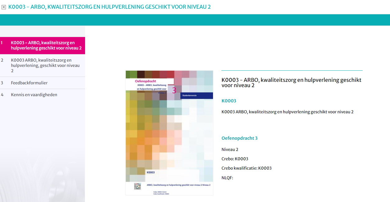 K0003 - Beroepsopdrachten Arbo, kwaliteitszorg en hulpverlening ...