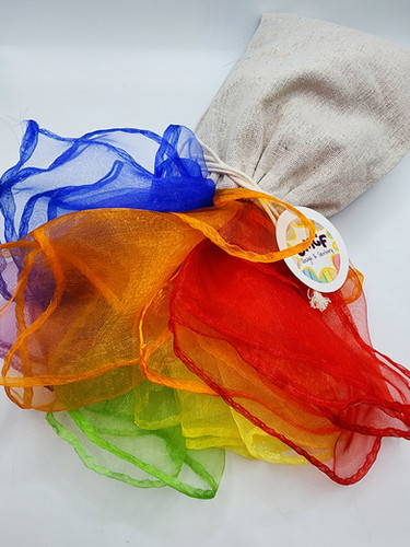 Chiffon Sensory Scarves (6) | OMGF Dough & Sensory