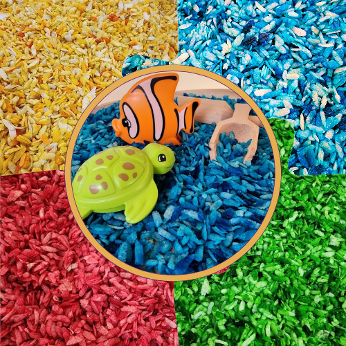 Coloured Rice Flakes | OMGF Dough & Sensory