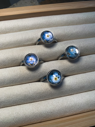 Adjustable Ring - Forget-Me-Nots | Adventure Jewels