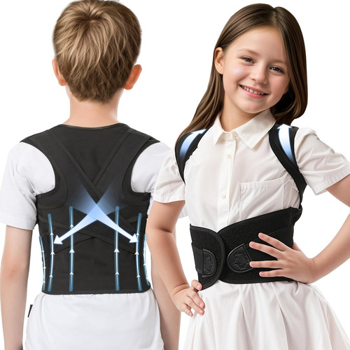 Back Brace Posture Corrector for Kids, Adjustable Full Back Support ...