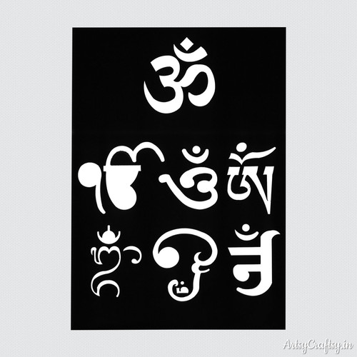 Om in Different Scripts Sanskrit Stencil | Artsy Craftsy