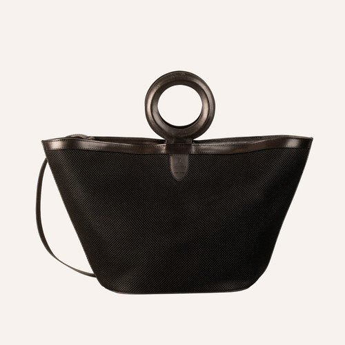 Round Handle Bag Icon 3D Black | LoomCode