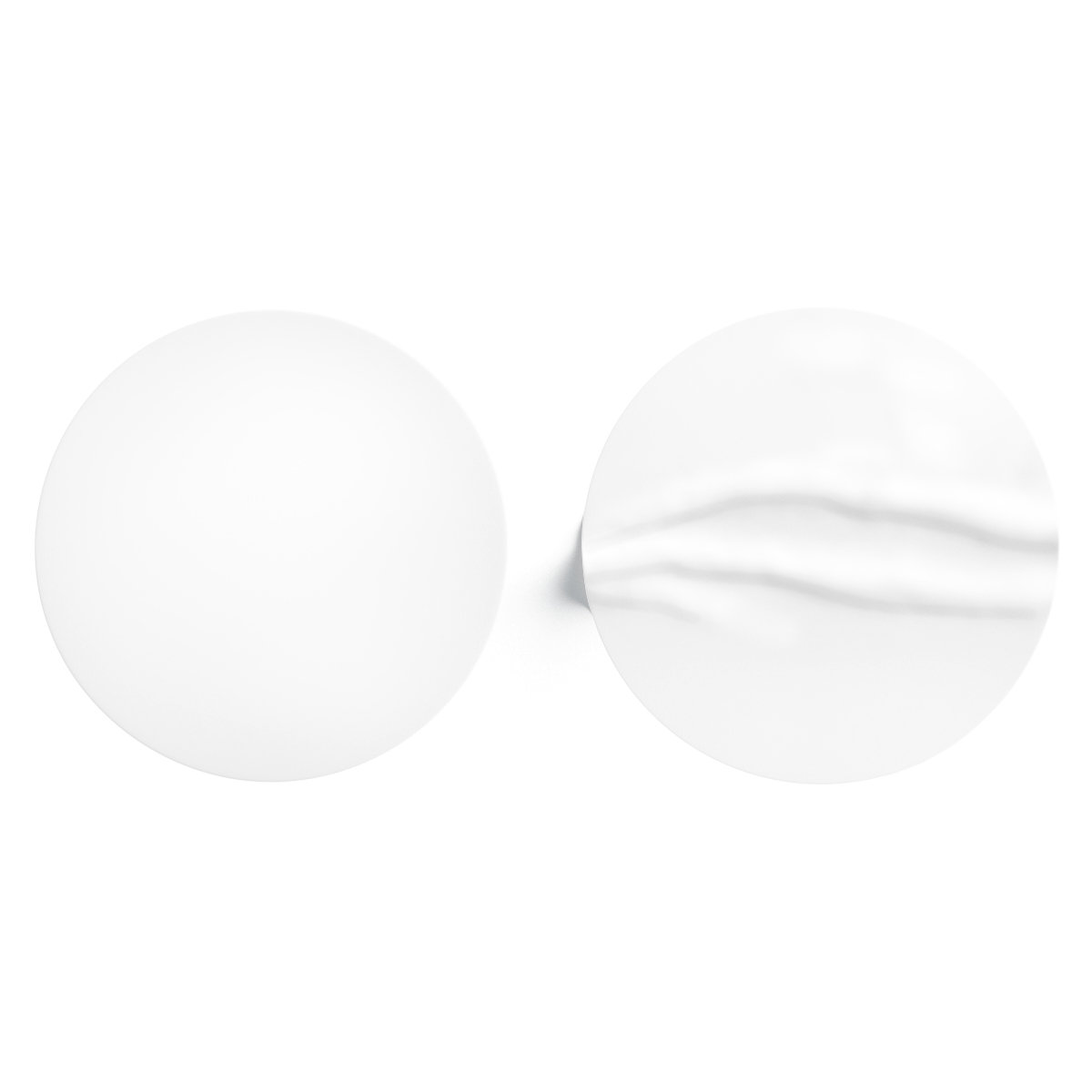 Two White Round Stickers - sleek and wrinkly sticky tag 3D Model