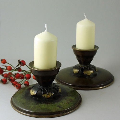 Pair of bronze Candle Sticks, Ildfast Bronce, Denmark | scandinavian ...