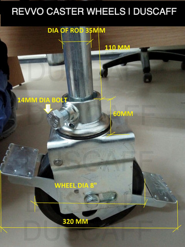 Revvo (U.K) Scaffolding Caster Wheel, 8" With Dual Brakes (200mm ...