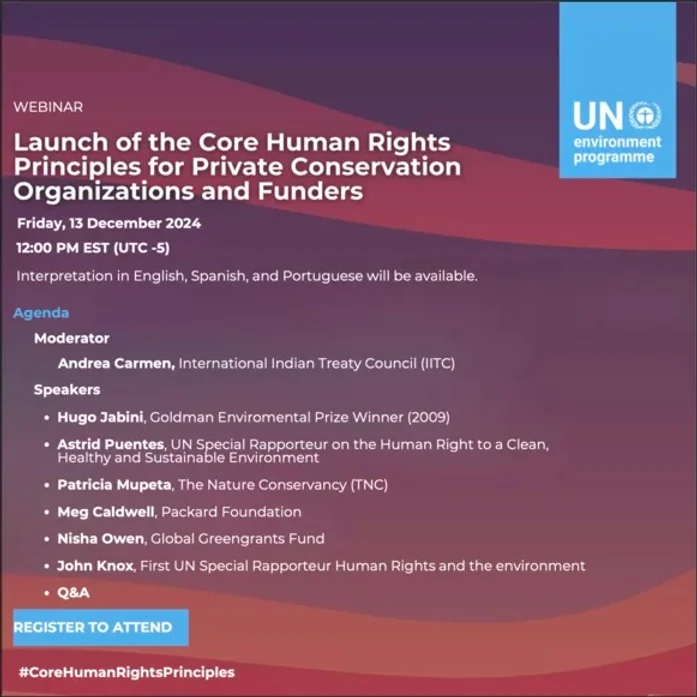Core Human Rights Principles for Private Conservation Organizations and ...