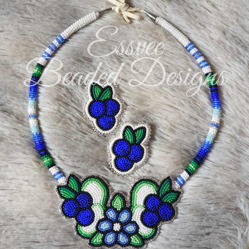 Blueberry Necklace & Earring Set | ESSVEE Beaded Design