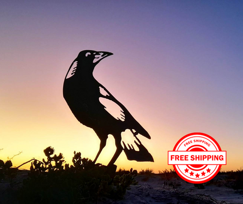 "Collingwood" Magpie Garden Stake | FirePits & Metal Art