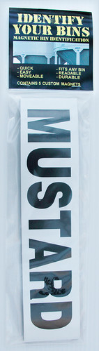 Magnetic MUSTARD bin labels (package of 5) | identifyyourbins