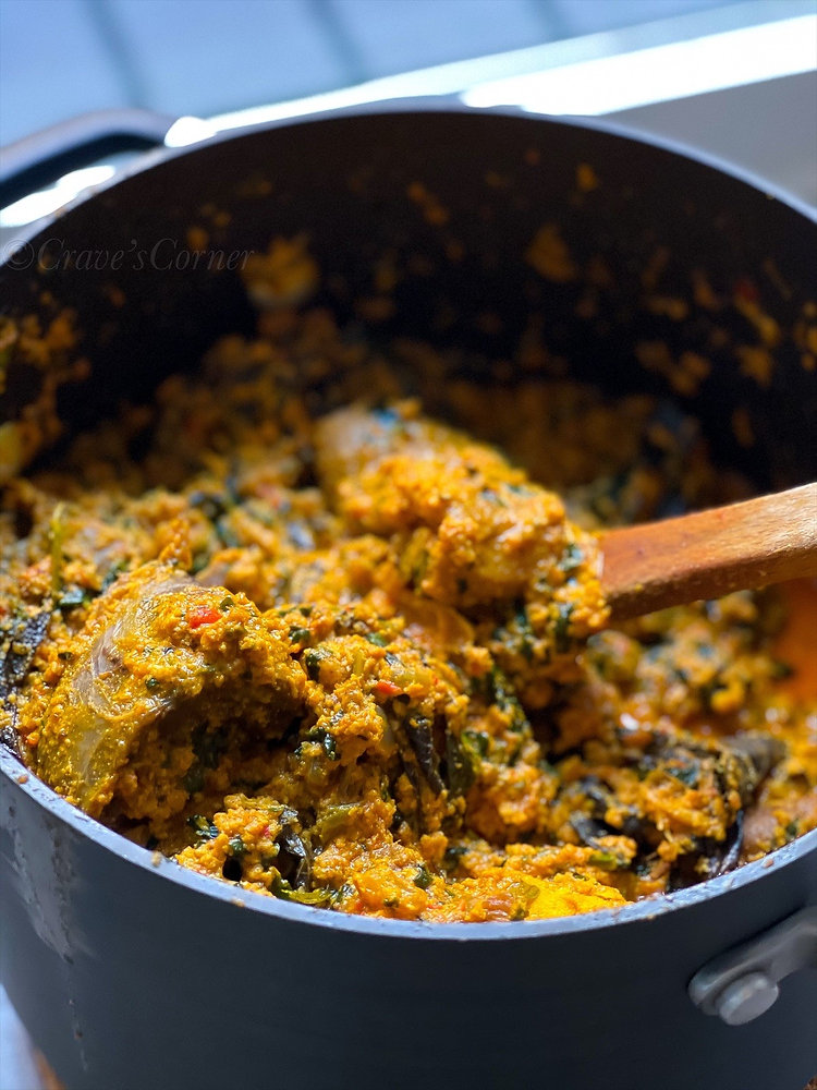 how to cook egusi soup with okazi