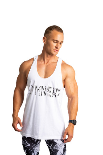 Elite Camo Stringer Vest - White | Gym Nerd