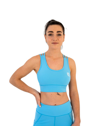 Sports Bra Strappy - Ice Blue | Gym Nerd
