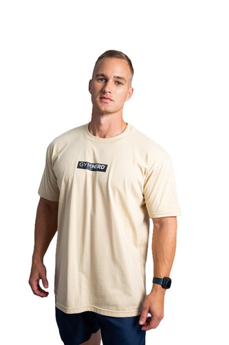 Oversized Muscle T-shirt - Black Box - Stone | Gym Nerd