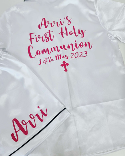 First Holy Communion Satin Pyjamas | Mini Mcs