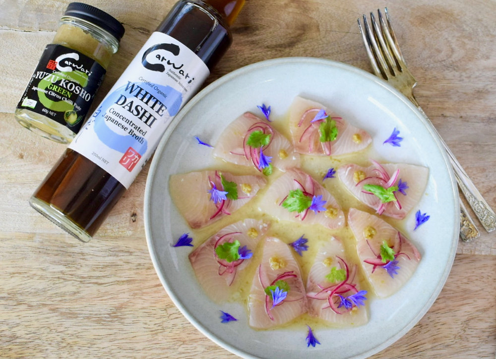 Kingfish Carpaccio with Yuzu Kosho Ponzu Dressing