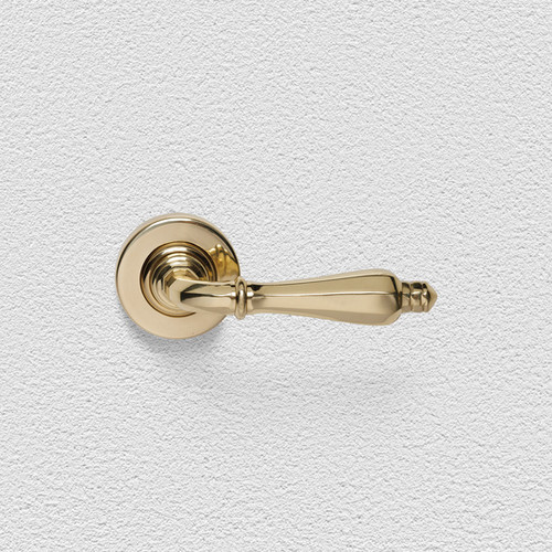 Domino Brass - L142+R01 Provincial Door Lever on Round Rose - All ...