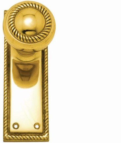 Superior Brass - Georgian Door Knob on Rectangular Backplate - All ...