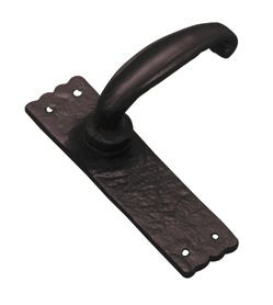 Superior Brass - Classic Gothic Iron Door Lever on Long Backplate - All ...