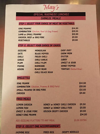 LUNCH MENUS | mays-restaurant