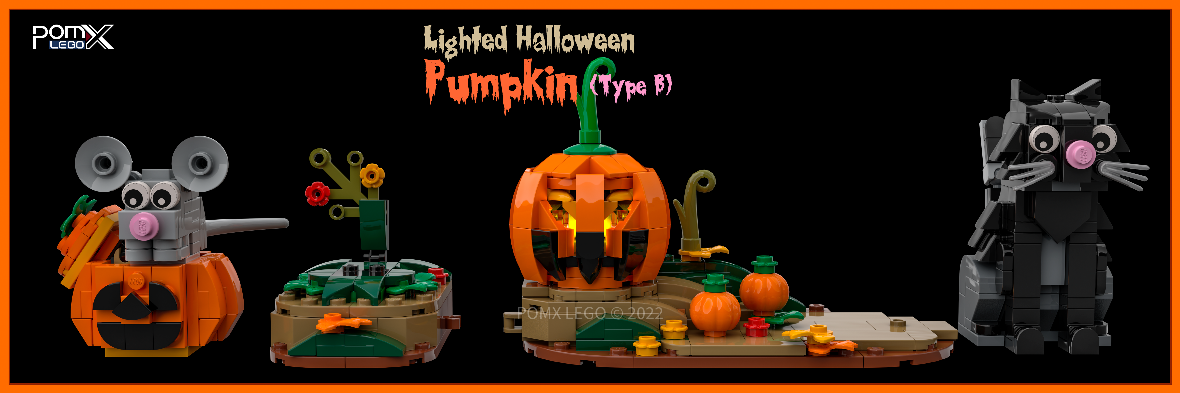 LEGO MOC-124499 Lighted Halloween Pumpkin Type A (2022) by pomx ...