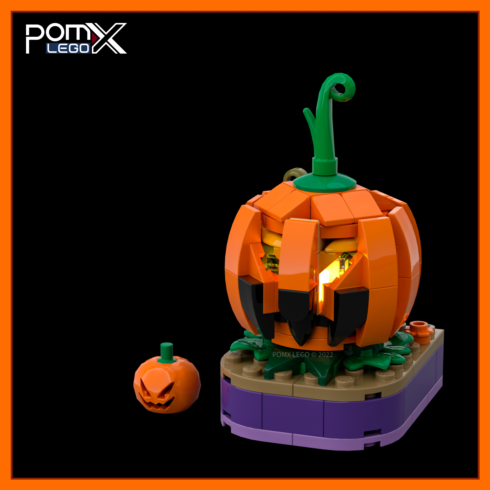 LEGO MOC Lighted Halloween Pumpkin Type A (2022) by pomx | Rebrickable ...