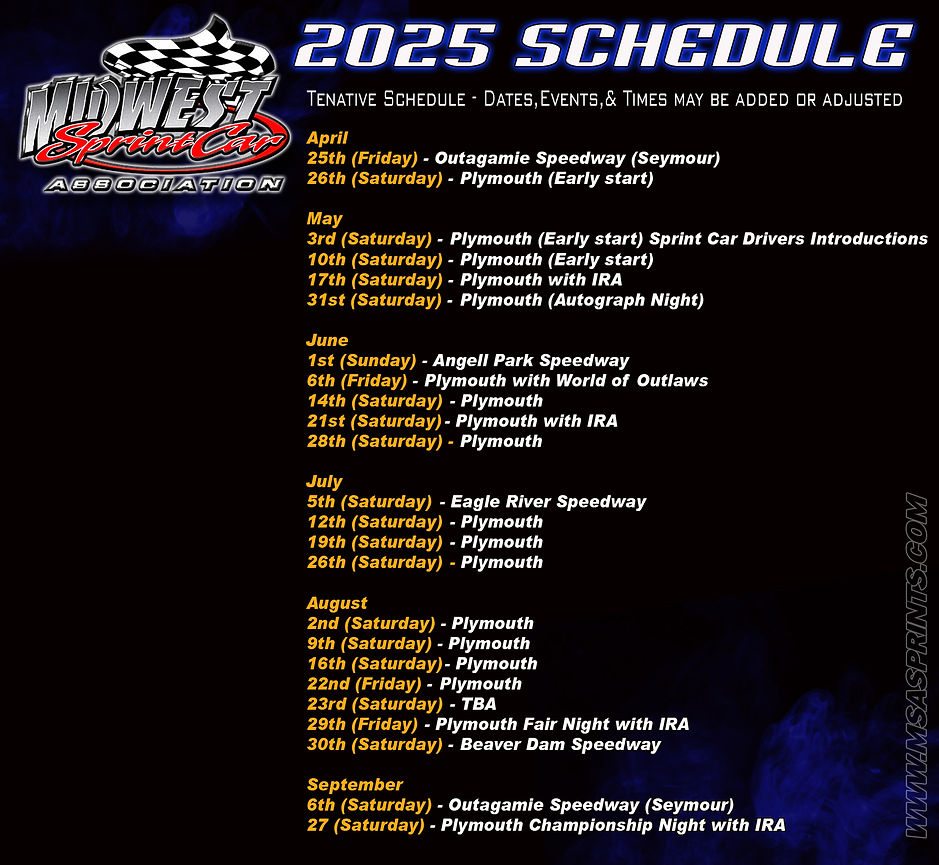 Schedule | MSA Sprints