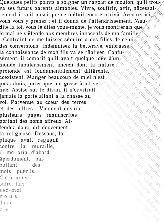 Mise en page d'un texte dénué de sens