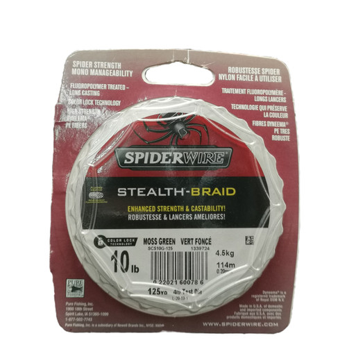 Spider Wire Stealth Braid 125 YD 10 LB Fishing Lane | 24 Hours Live Bait
