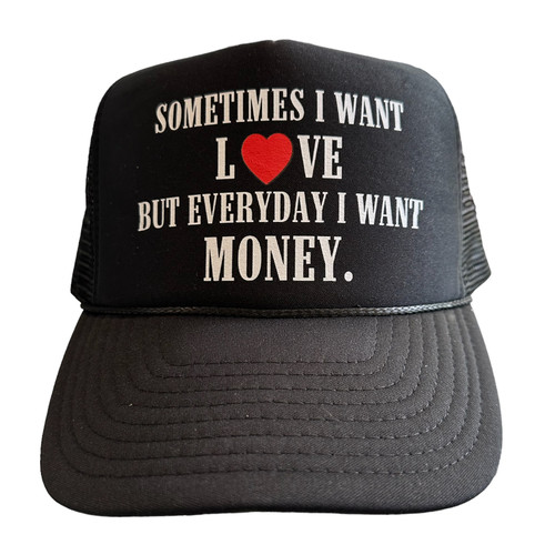 Money Over Love Trucker Hat (Black) | Mysite
