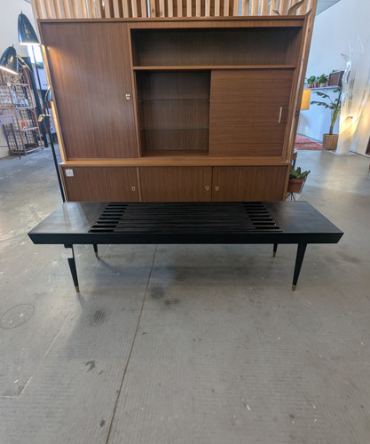 MCM Wood Slatted Coffee Table+T.V. Trays | 15Two Home