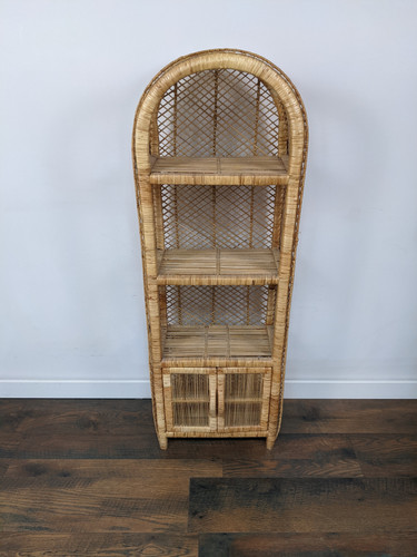 Arched Woven Rattan Shelf With Double Doors | 15Two Home