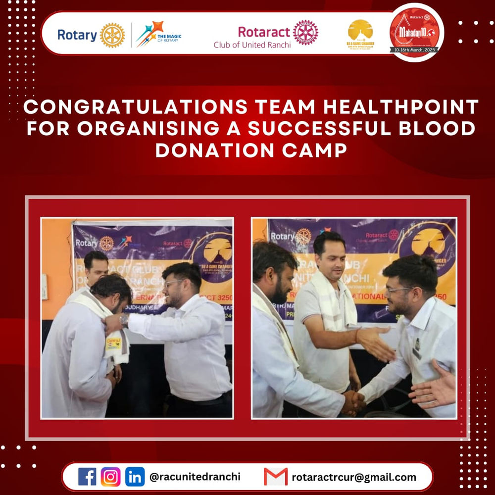 Congratulations | Rotaract Club of United Ranchi | Rotaract 3250