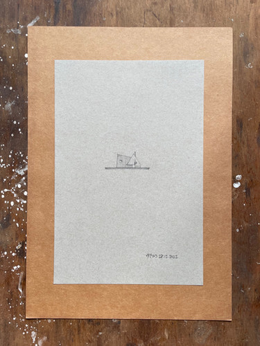 Kami no ie 34 ( Hand-drawn Pencil drawing A5 pale grey) | yukihiroakama