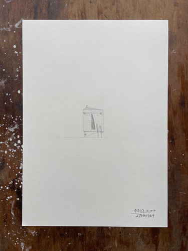 Kami no ie 50 ( Hand-drawn Pencil drawing A4 unframed) | yukihiroakama