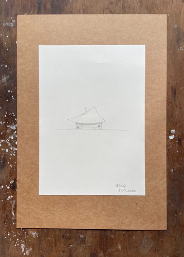 Kami no ie 36 ( Hand-drawn Pencil drawing A5 white) | yukihiroakama