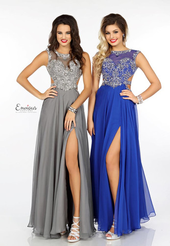 Envious Couture - BEADED SILK CHIFFON - 18112 | misselegance