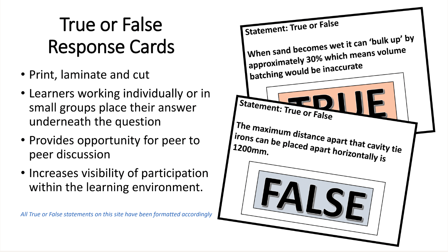 A. BTTB True or False Response Cards
